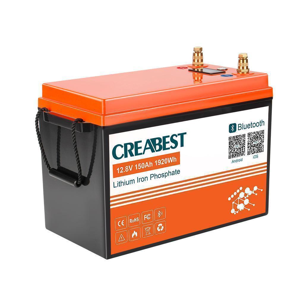 CREABEST Batteria LiFePO4 12V 150AH per Camper, Barca, Pannello Solare ...