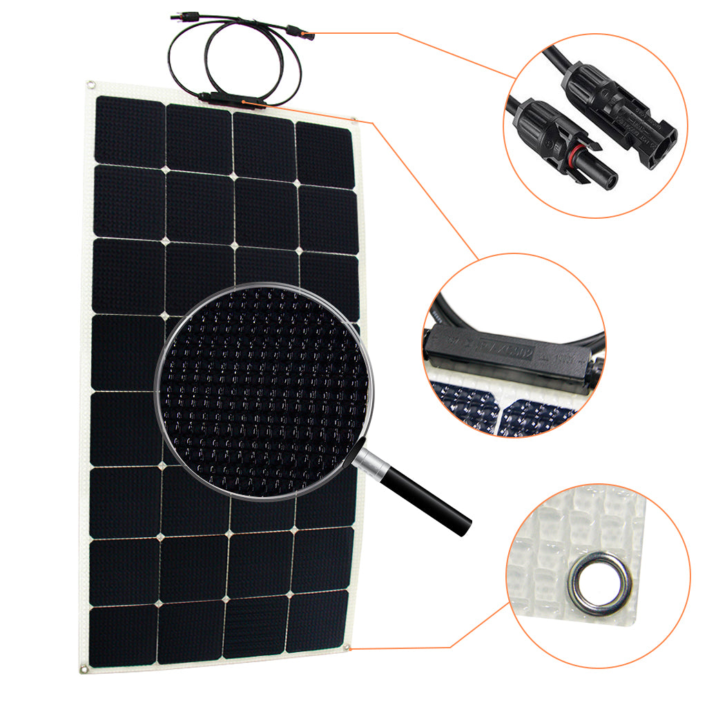 Kit Pannello Solare per Camper Barca 200w flessibile con MPPT Batteria ...
